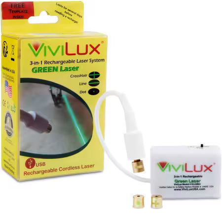 ViviLux 3-in-1 Rechargeable Green Laser System with Hook and Loop Tape ...